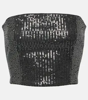 ROTATE BY BIRGER CHRISTENSEN Twill Sequined Tube Top