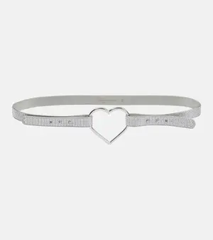 Blumarine Heart Crystal-embellished Belt - Silver