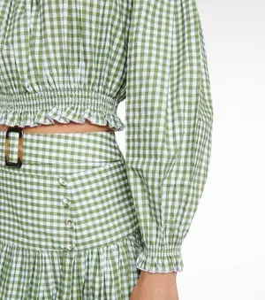 ALEXANDRA MIRO Gingham Crop Top