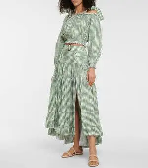 ALEXANDRA MIRO Gingham Crop Top