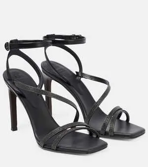 Brunello Cucinelli Embellished Leather Sandals