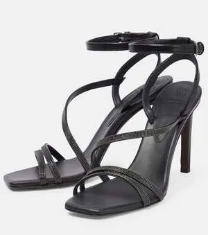 Brunello Cucinelli Embellished Leather Sandals