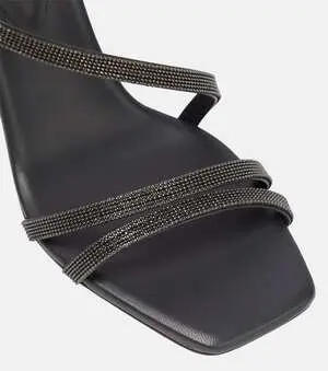 Brunello Cucinelli Embellished Leather Sandals