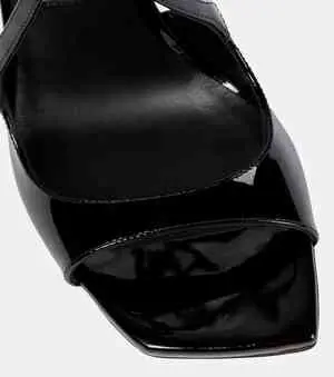 JIMMY CHOO Azia 95 Patent Leather Sandals - Black