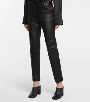 JOSEPH Coleman Mid-rise Leather Pants