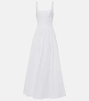 Staud Wells Cotton Poplin Maxi Dress - White