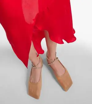 Amina Muaddi Ane Embellished Ballet Flats