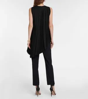 JOSEPH Pleated Asymmetric Satin Top