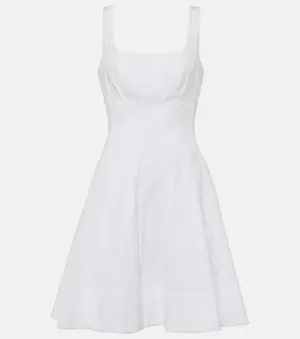 Staud Wells Cotton Poplin Mini Dress - White
