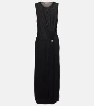 Altuzarra Saralien Gathered Jersey Midi Dress - Black