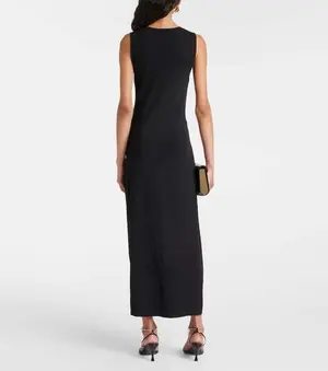 Altuzarra Saralien Gathered Jersey Midi Dress - Black