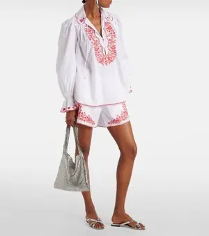 ALEMAIS Embroidered Cotton Shorts
