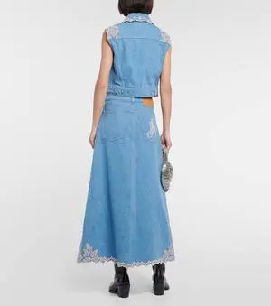 Rabanne Embroidered Denim Vest