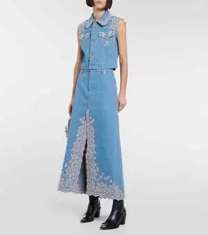 Rabanne Embroidered Denim Vest