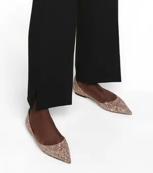 JIMMY CHOO Love Glitter Ballet Flats