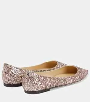 JIMMY CHOO Love Glitter Ballet Flats