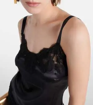 Dolce & Gabbana Lace-trimmed Satin Camisole