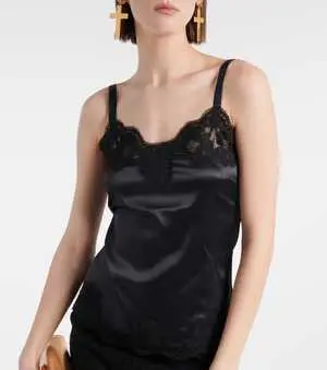 Dolce & Gabbana Lace-trimmed Satin Camisole