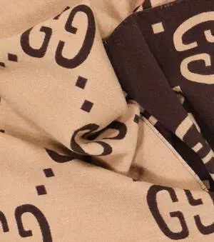Gucci Gg Jacquard Wool And Silk Scarf