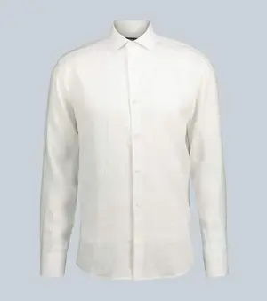 Frescobol Carioca Antonio Long-sleeved Linen Shirt - White