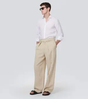 Frescobol Carioca Antonio Long-sleeved Linen Shirt - White