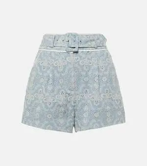 Veronica Beard Hobbes High-rise Cotton Shorts