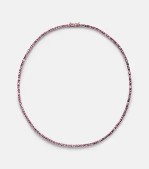 ROXANNE FIRST 14kt Rose Gold Tennis Necklace With Sapphires - Pink