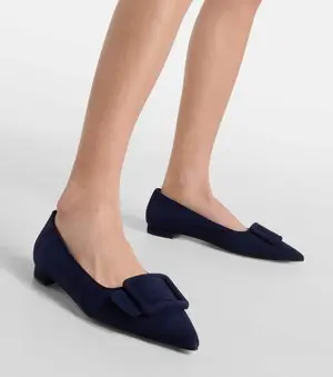 Manolo Blahnik Maysale Ballet Flats - Blue