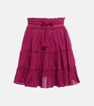 MARANT ETOILE Cotton-blend Mini Skirt With Lace Detailing - Pink