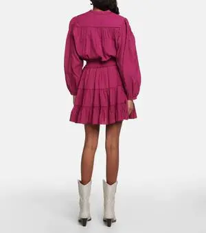 MARANT ETOILE Cotton-blend Mini Skirt With Lace Detailing - Pink