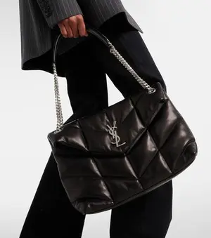 Saint Laurent Puffer Medium Leather Shoulder Bag - Black