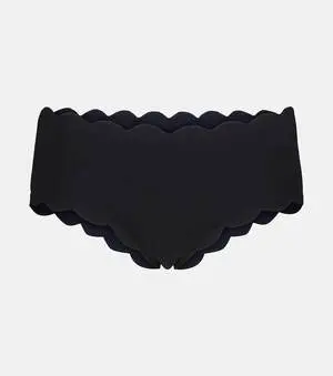 Marysia Scalloped Bikini Bottoms - Black