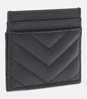 Saint Laurent Monogram Quilted Leather Card Holder - Black