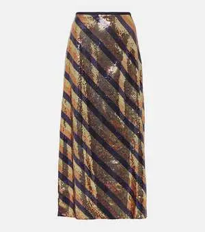 Rixo Kelly Sequined Midi Skirt