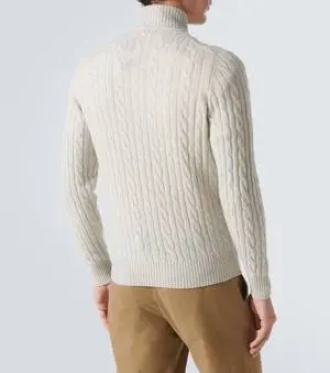Loro Piana Mezzocollo Treccia Cashmere Sweater - Neutrals