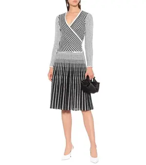 Simkhai Striped Stretch-knit Midi Skirt