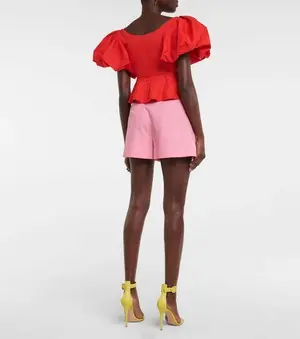Oscar De La Renta Peplum Crop Top