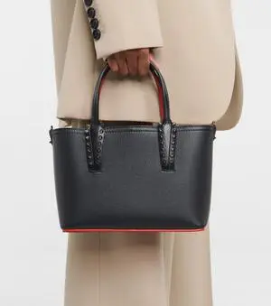 CHRISTIAN LOUBOUTIN Cabata Mini Leather Tote - Black