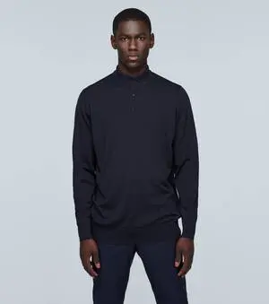 Loro Piana Ml Long-sleeved Wool Polo Shirt - Blue