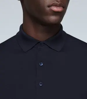 Loro Piana Ml Long-sleeved Wool Polo Shirt - Blue