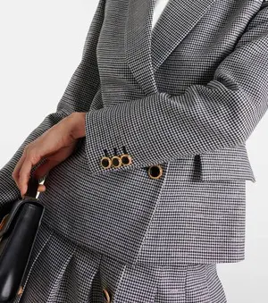 Alessandra Rich Houndstooth Wool-blend Jacket