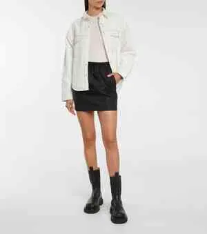 Wardrobe.NYC High-rise Drawstring Miniskirt - Black