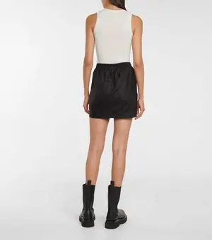 Wardrobe.NYC High-rise Drawstring Miniskirt - Black
