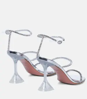 Amina Muaddi Gilda Embellished Pvc Sandals