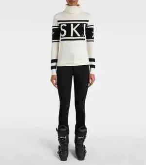 Perfect Moment Schild Intarsia Wool Turtleneck Sweater - White