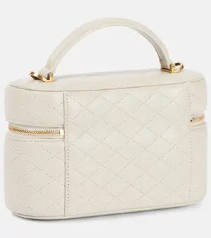 Saint Laurent Gaby Mini Quilted Leather Vanity Bag - White
