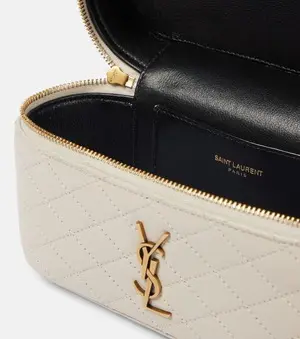 Saint Laurent Gaby Mini Quilted Leather Vanity Bag - White