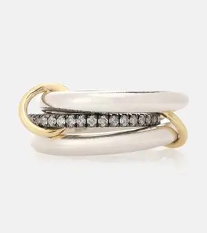 SPINELLI KILCOLLIN Libra Noir Sterling And 18kt Gold Diamond Ring - Silver