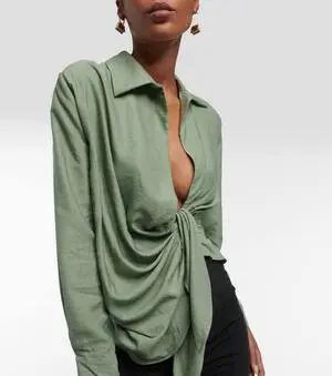Jacquemus Le Bahia Tie-front Shirt - White