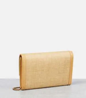 Saint Laurent Uptown Raffia Wallet On Chain